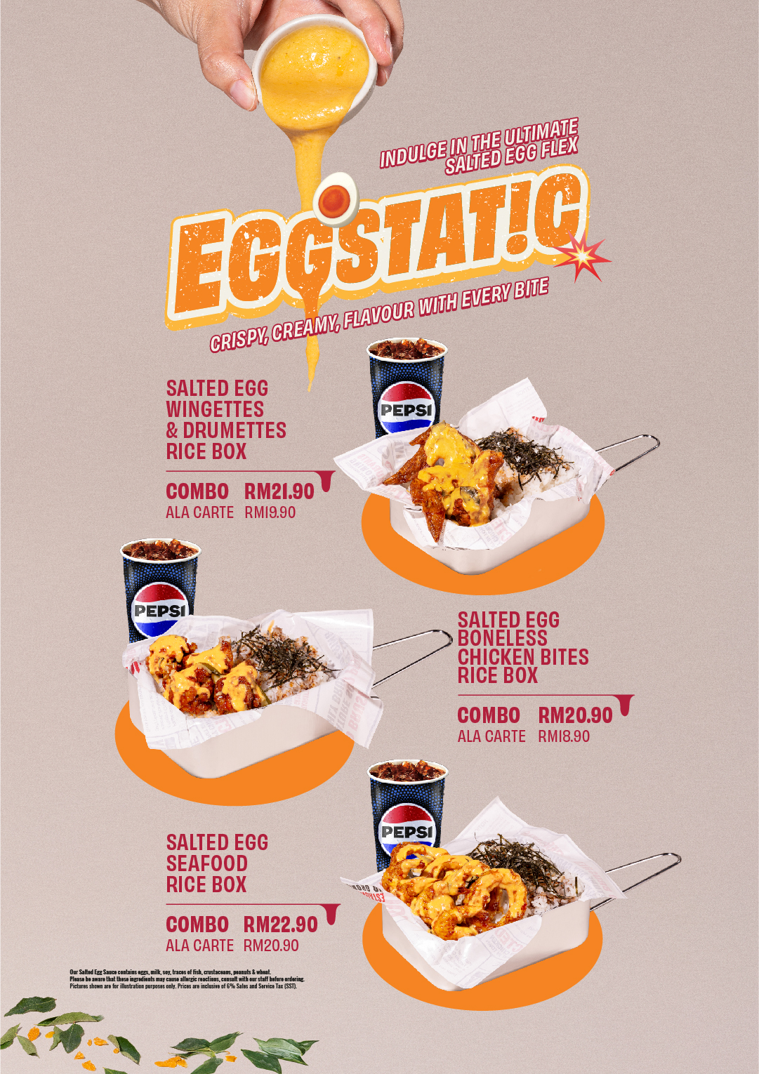 Eggstatic Salted Egg Rice Box (Limited Time Offer) - 4Fingers Malaysia